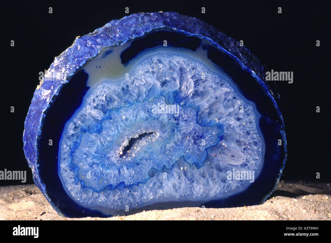 blue agate stone disc Stock Photo - Alamy