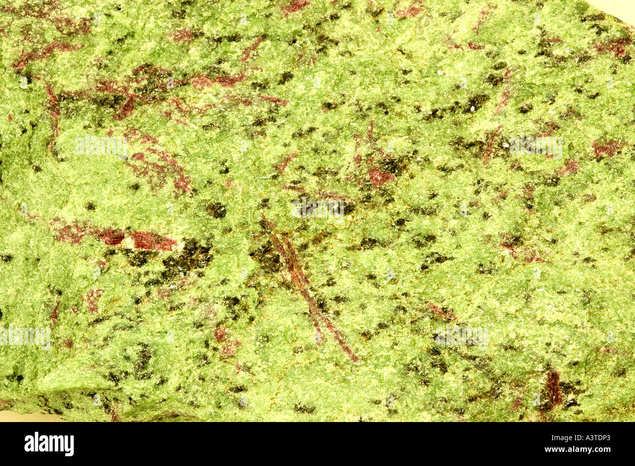 Red ruby flecks in green matrix Tanzania Africa Stock Photo - Alamy