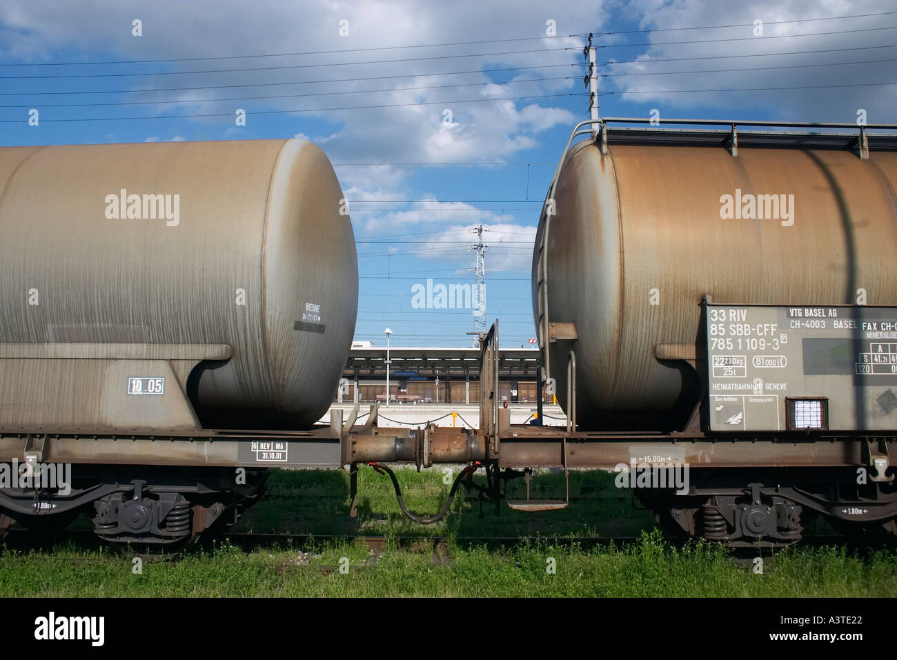 goods train / freight train / waggon train Stock Photo - Alamy