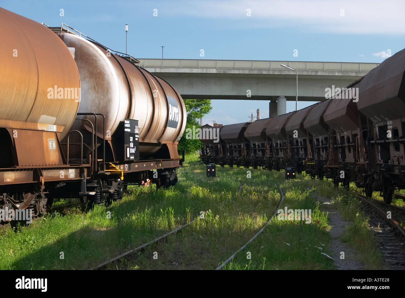 goods train / freight train / waggon train Stock Photo - Alamy