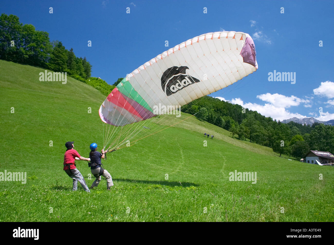 woman learning paragliding Stock Photo - Alamy