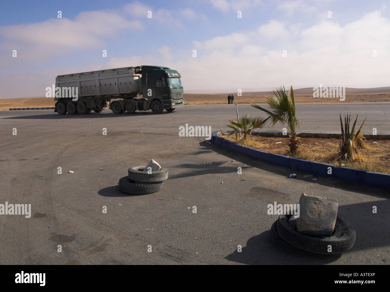 jordan Desert Highway between Amman and Ma an view from a parking place ...