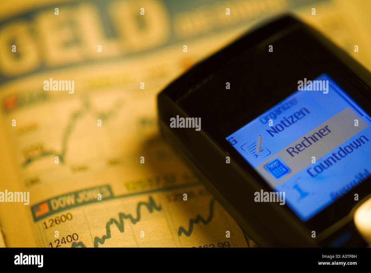 Telephone with newspaper Stock Photo - Alamy