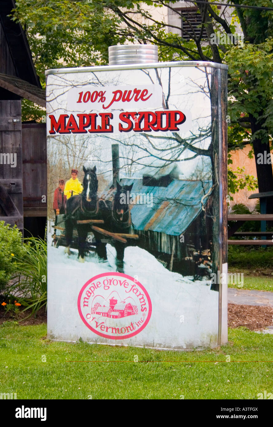 Giant Maple Syrup Can in St Johnsbury Vermont Stock Photo - Alamy