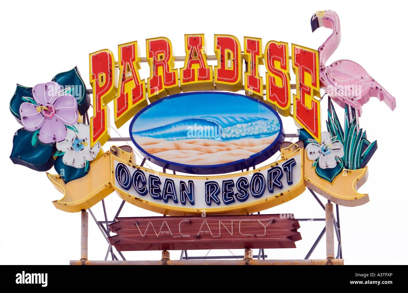 Paradise Ocean Resort sign in Wildwood New Jersey Stock Photo - Alamy