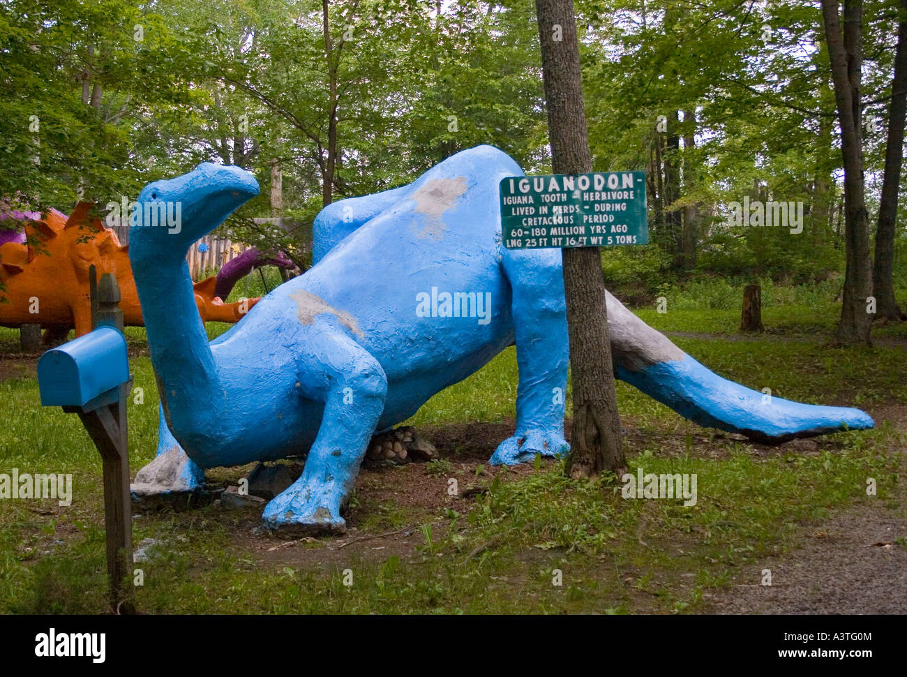 Day Glo Blue Iguanodon Dinosaur at the Petrified Creatures Museum in ...