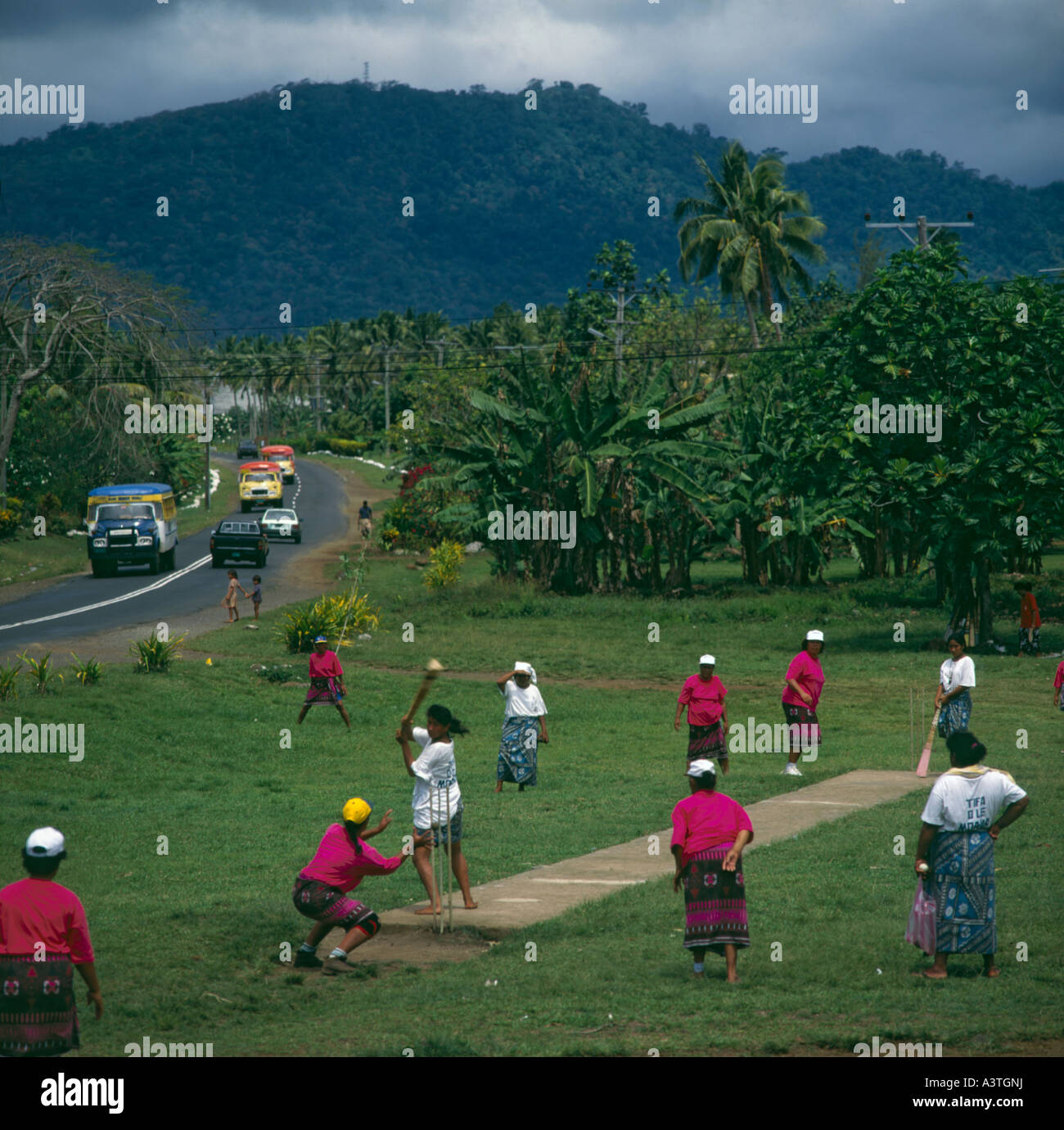 Ladies in local village play traditional kirikiti similar to cricket on ...