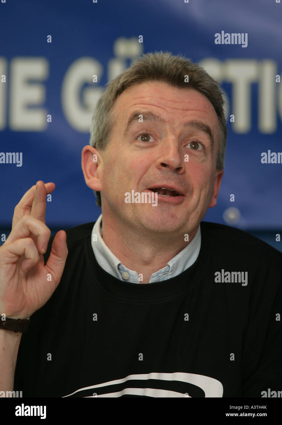 Ryanair-CEO Michael O´Leary in a press conference on the regional ...