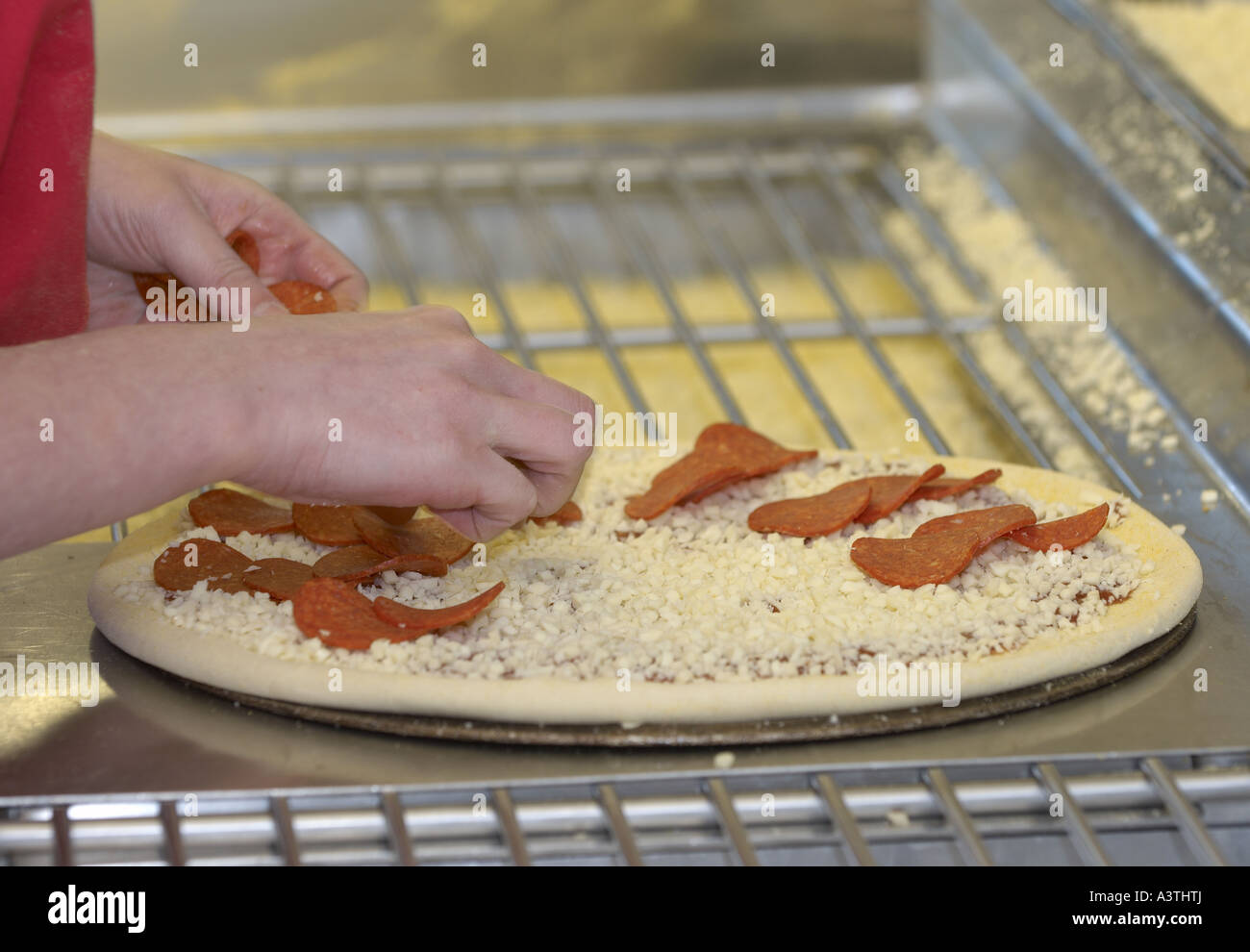 Pizza preparation at pizza take away Stock Photo - Alamy