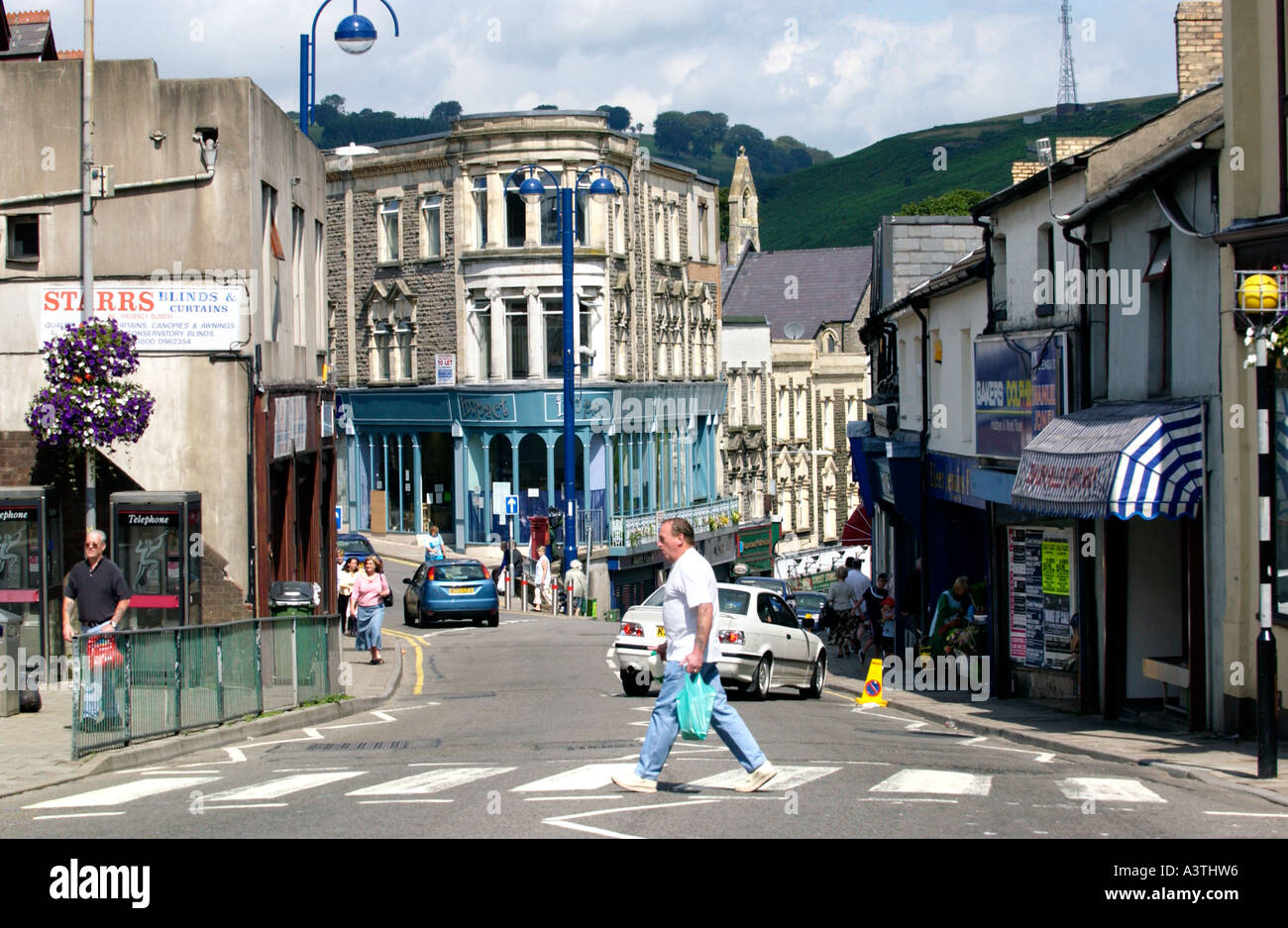 Town centre of Bargoed South Wales Wales UK Stock Photo - Alamy