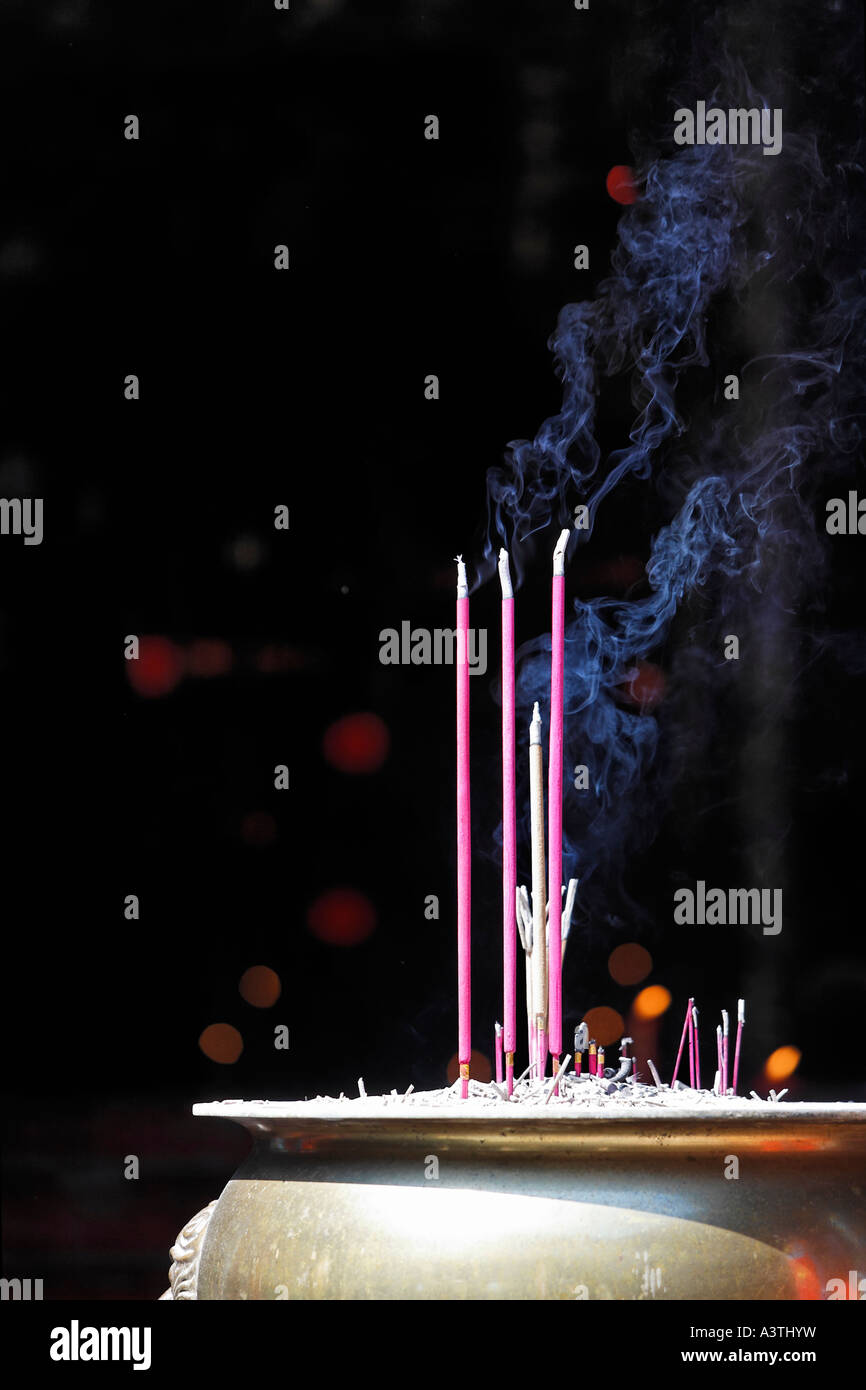 Incense stick in Chinese temple, Java, Indonesia Stock Photo - Alamy