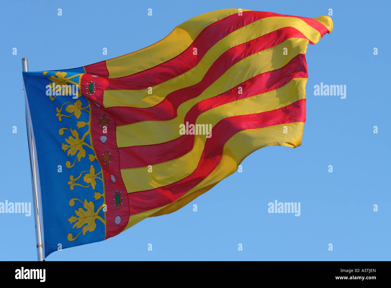 Valencia Spain flag of Valencia district Stock Photo - Alamy