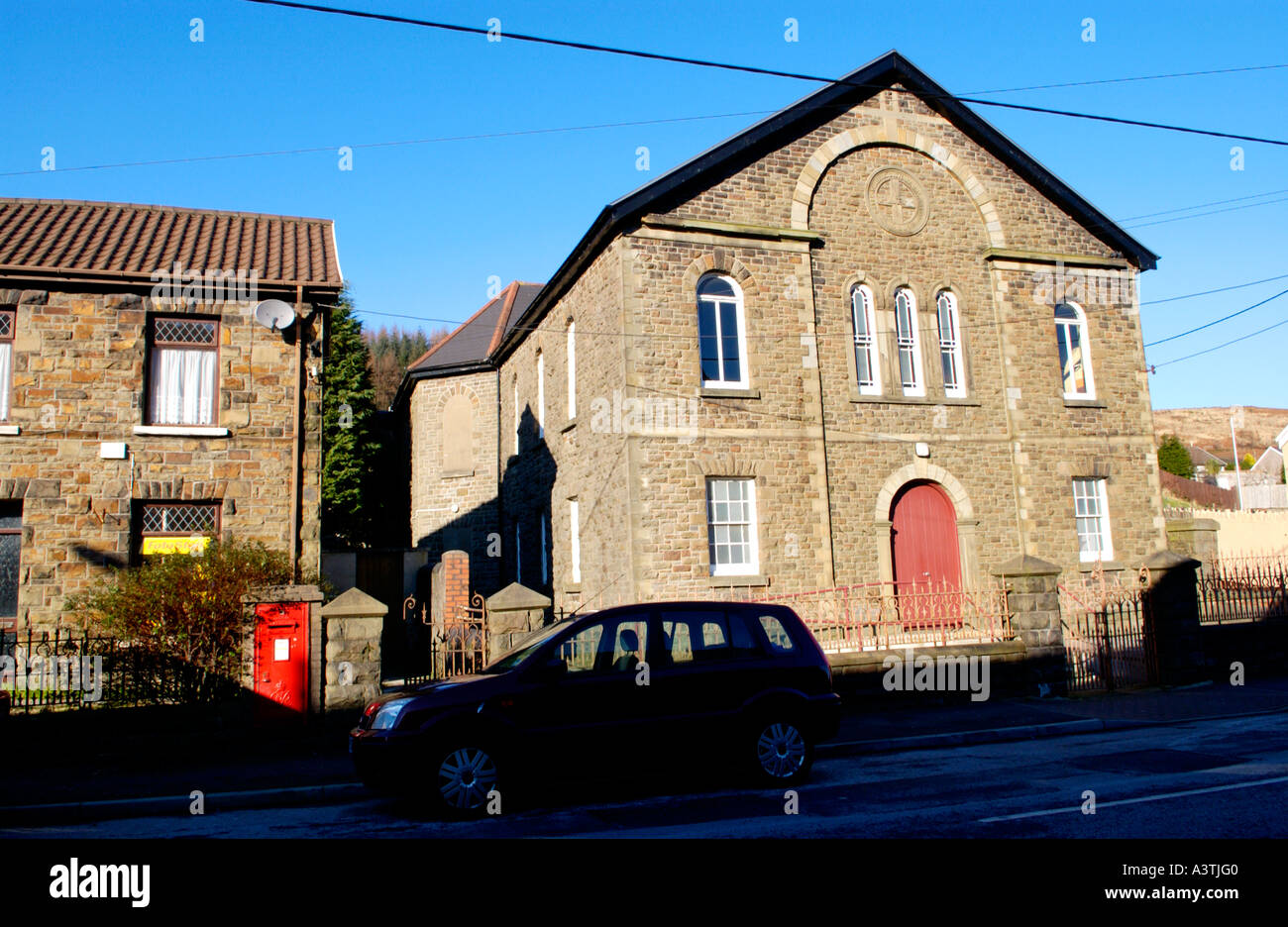 Capel y Parc Methodist Chapel at Cwmparc Rhondda Valley Wales UK GB ...
