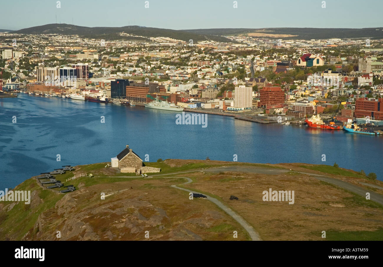 Canada Newfoundland St John s harbour downtown skyline view from Signal ...