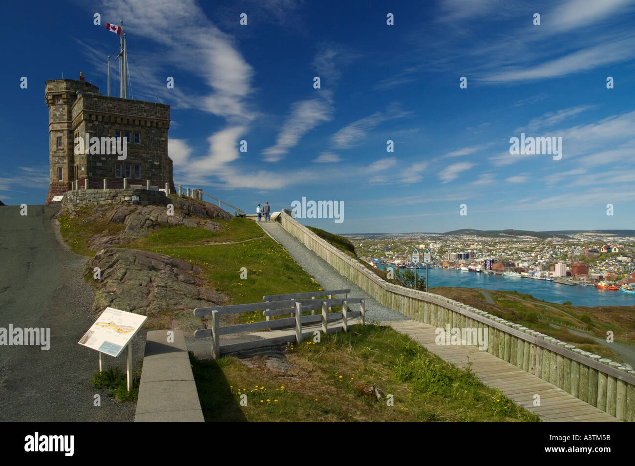 Canada Newfoundland St John s Signal Hill Cabot Tower harbour downtown ...