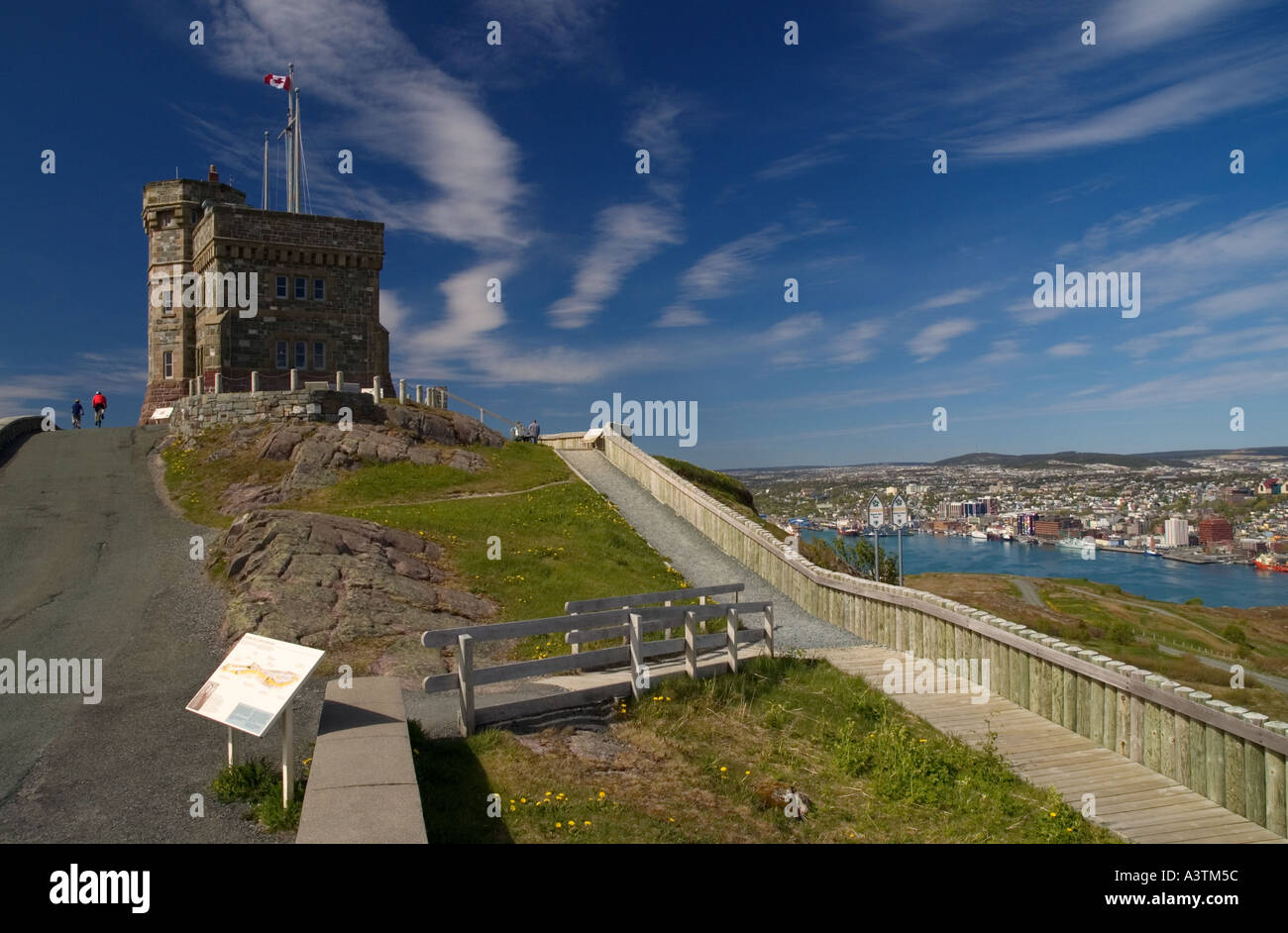 Canada Newfoundland St John s Signal Hill Cabot Tower harbour downtown ...