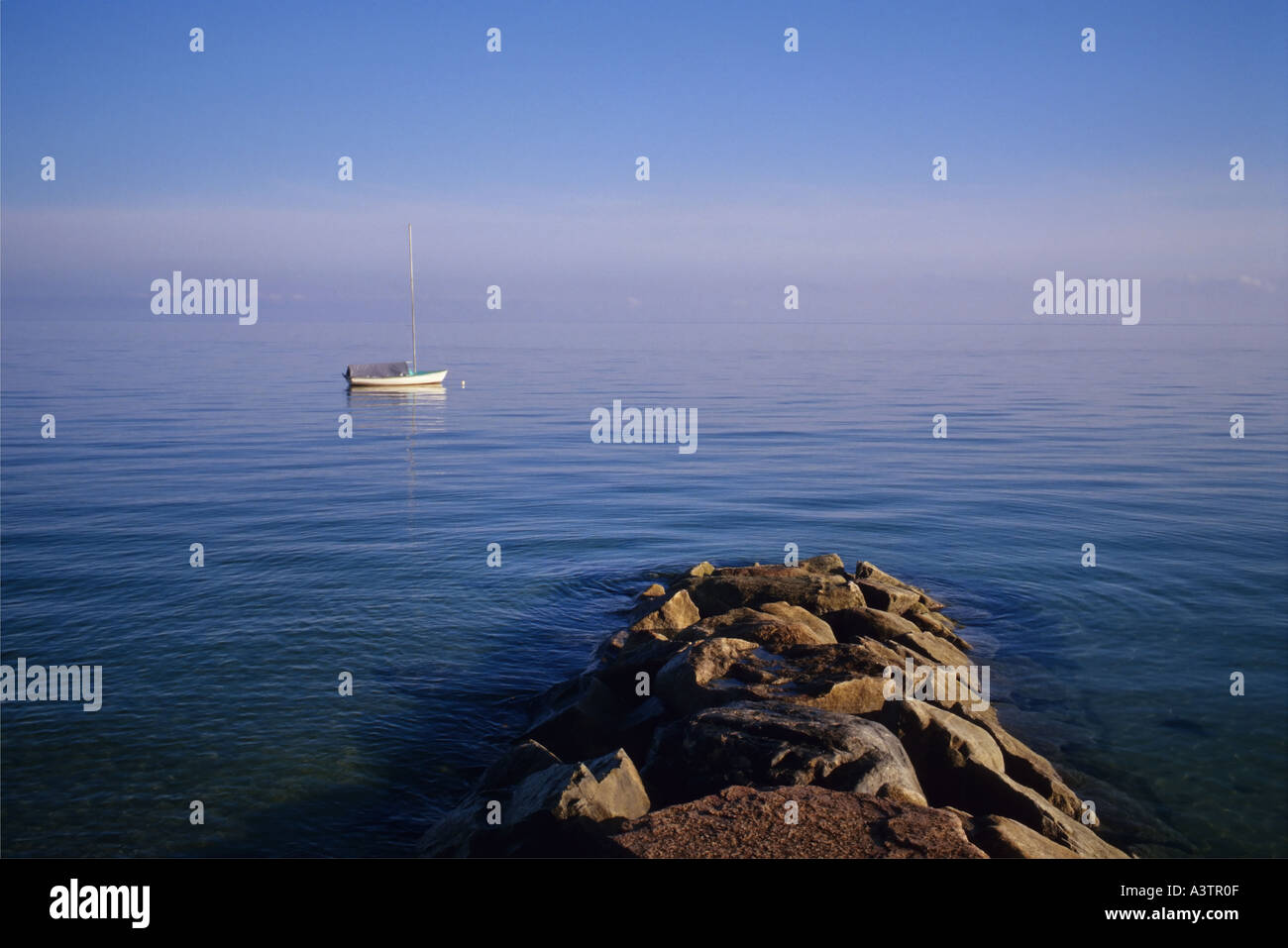 Boat on water Cape Cod Stock Photo - Alamy
