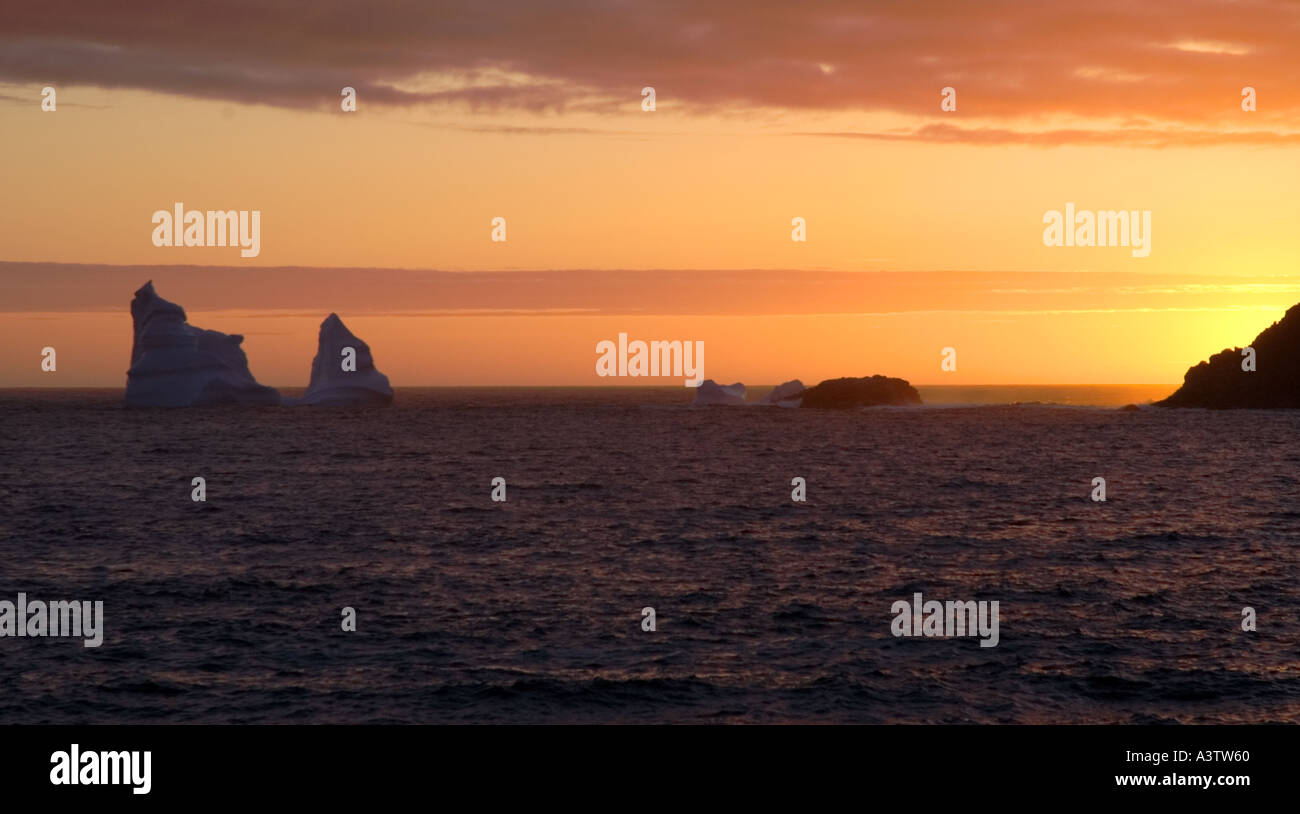 Canada Newfoundland Twillingate iceberg off Little Harbour at sunrise ...
