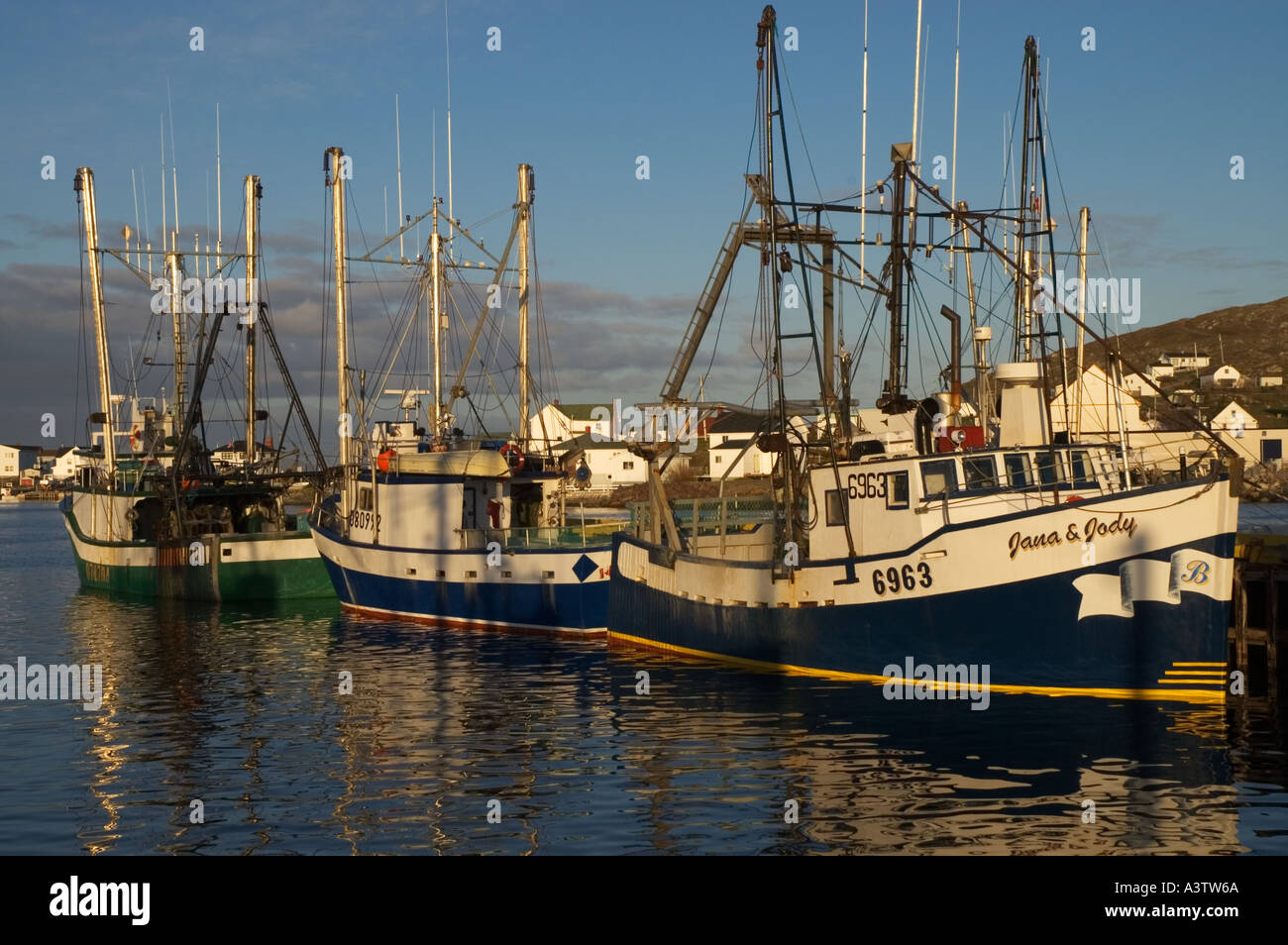 Canada Newfoundland Twillingate harbor commercial fishing boats Stock ...