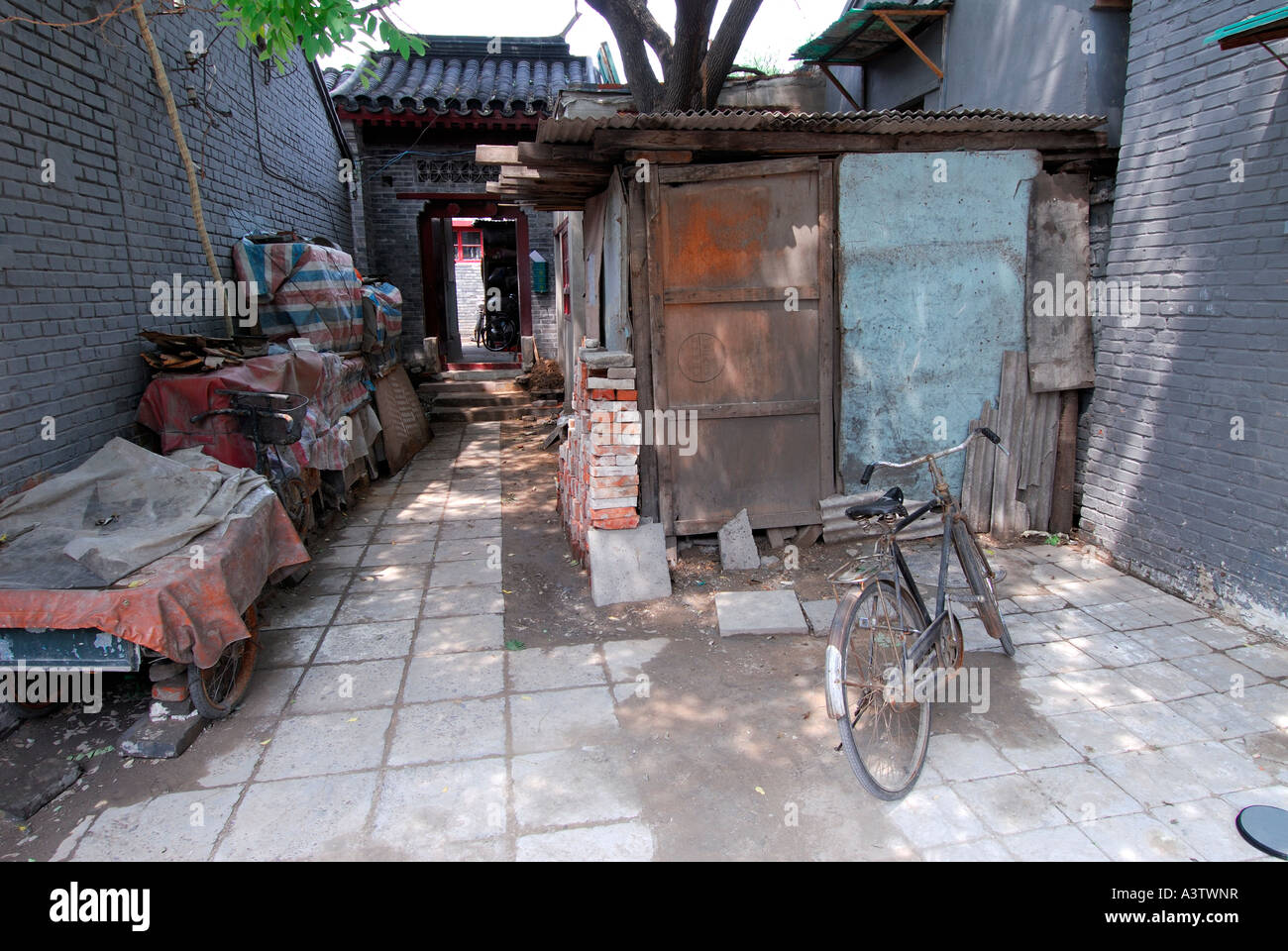 Courtyard of an old house in Beijing Hutong China Stock Photo - Alamy