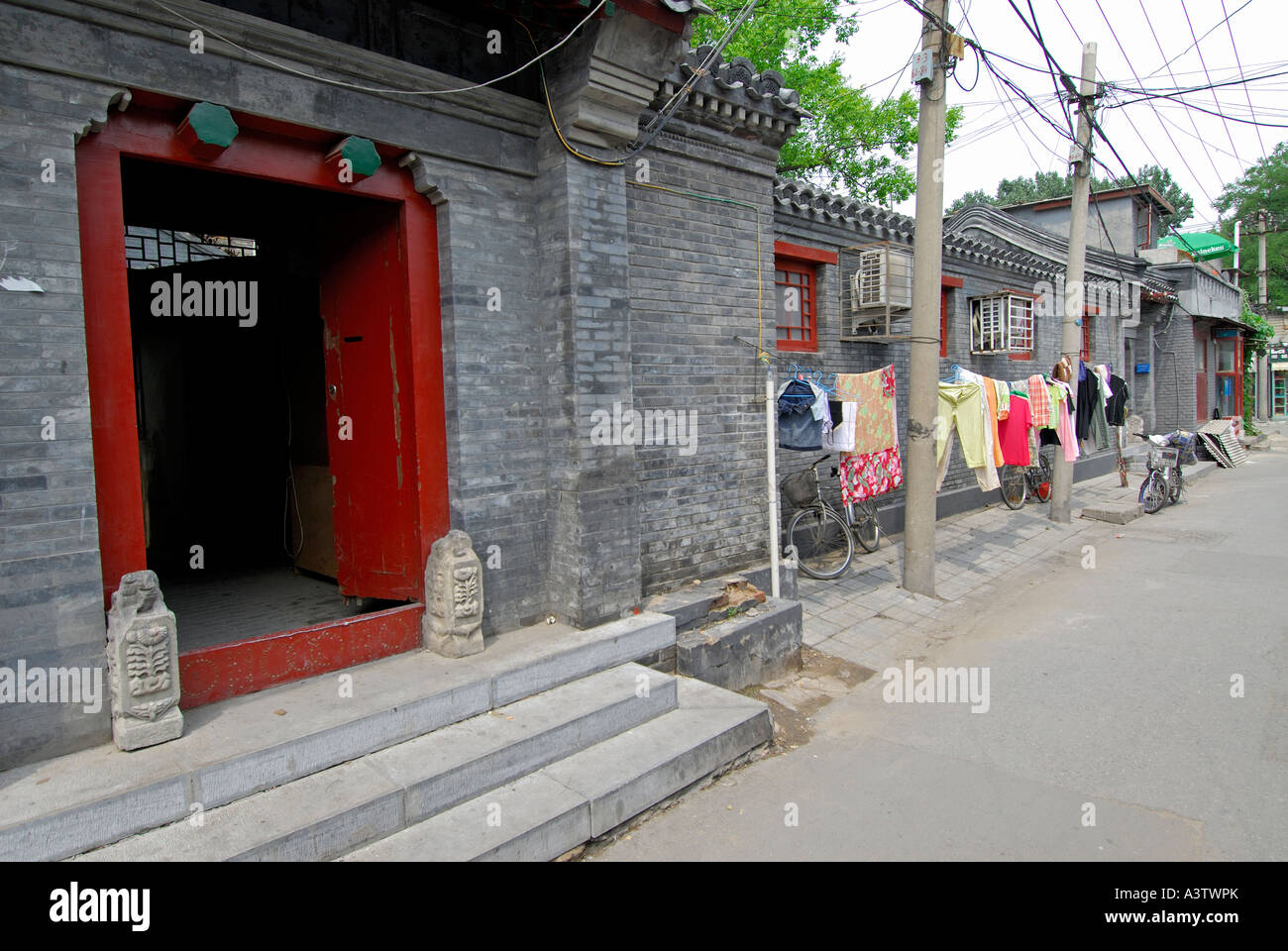 Renovated lane of Beijing Hutong China Stock Photo - Alamy