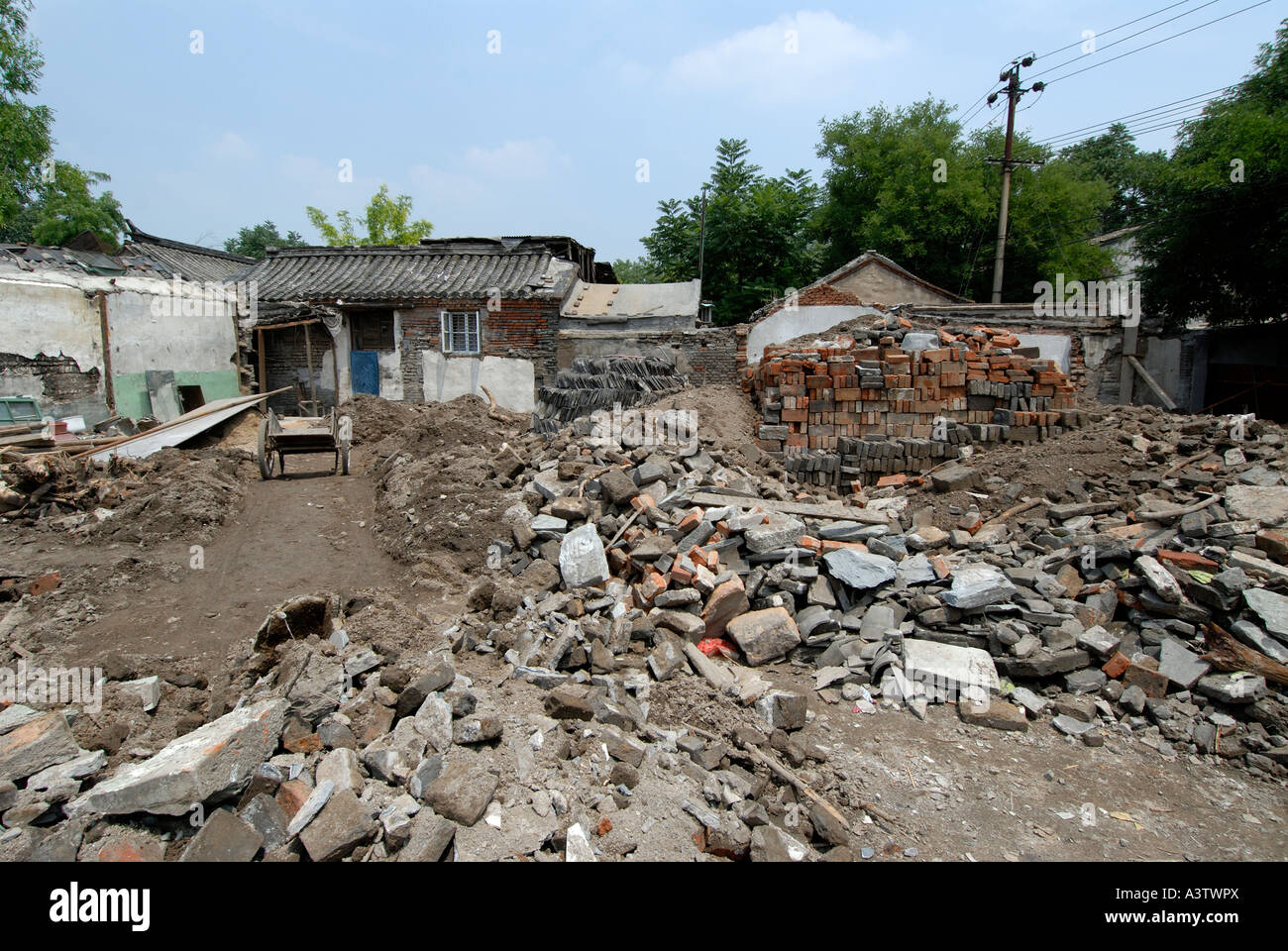 Old buildings being demolished in Hutong Beijing China Stock Photo - Alamy