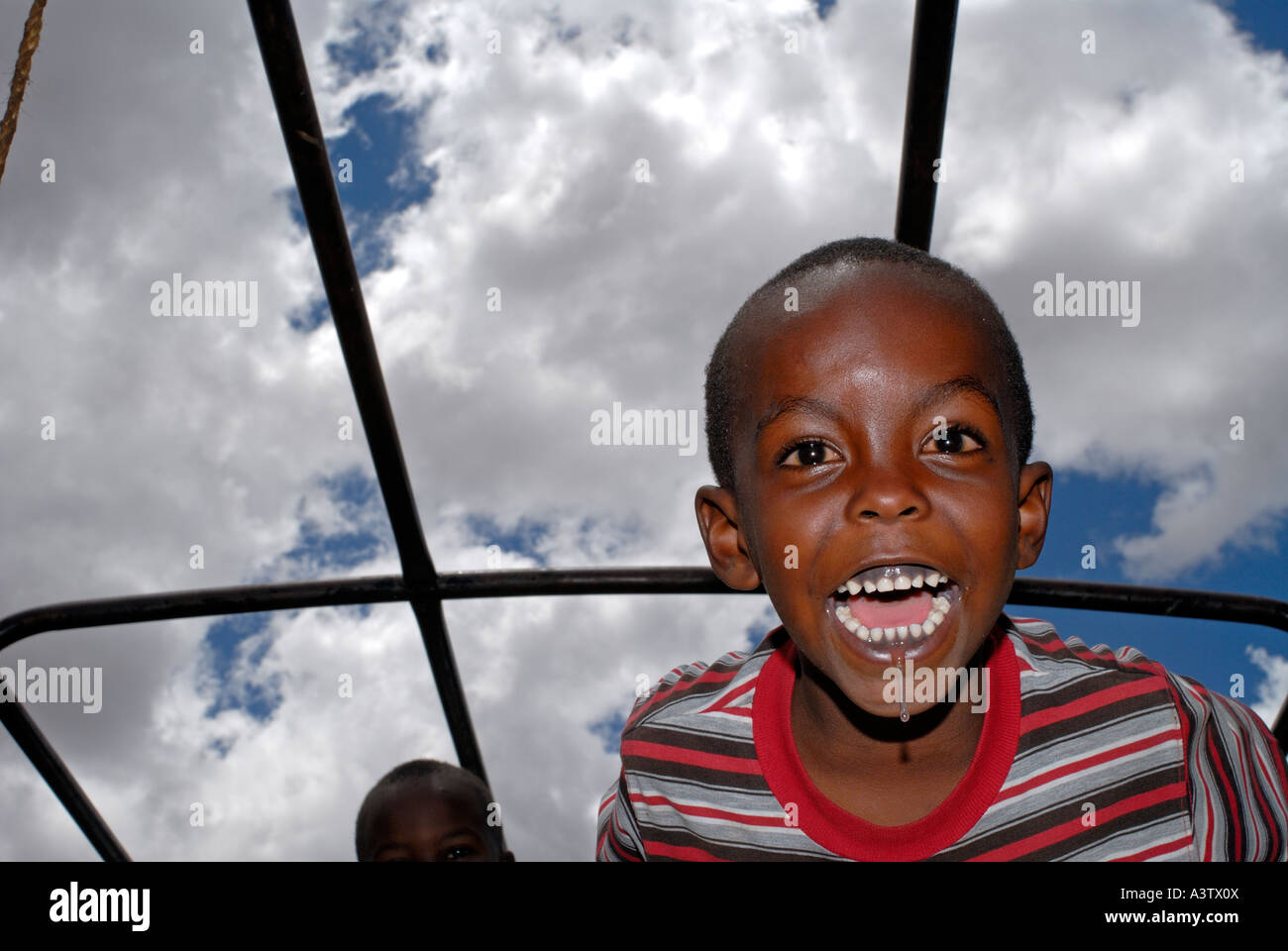 Little Kenyan boy making grimace and salivating Maralal Northern Kenya ...