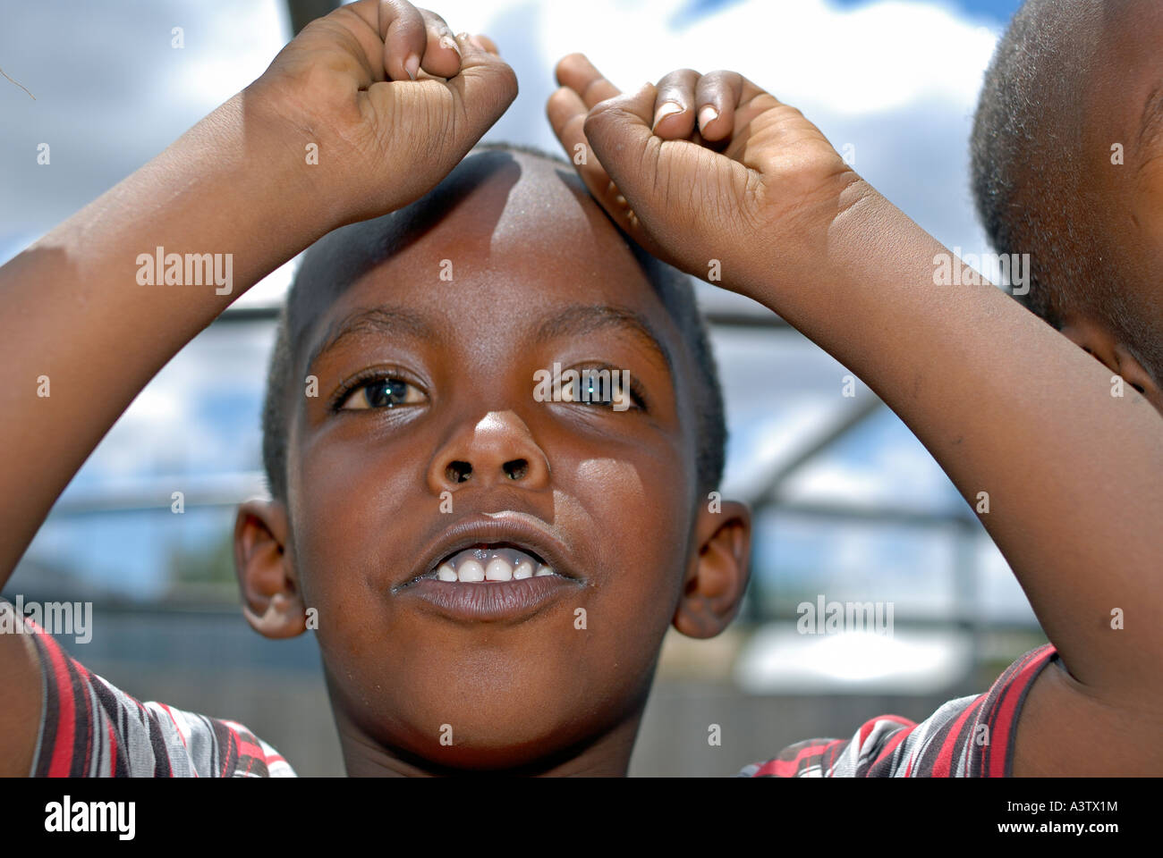 Little Kenyan boys making funny faces Maralal Northern Kenya Stock ...