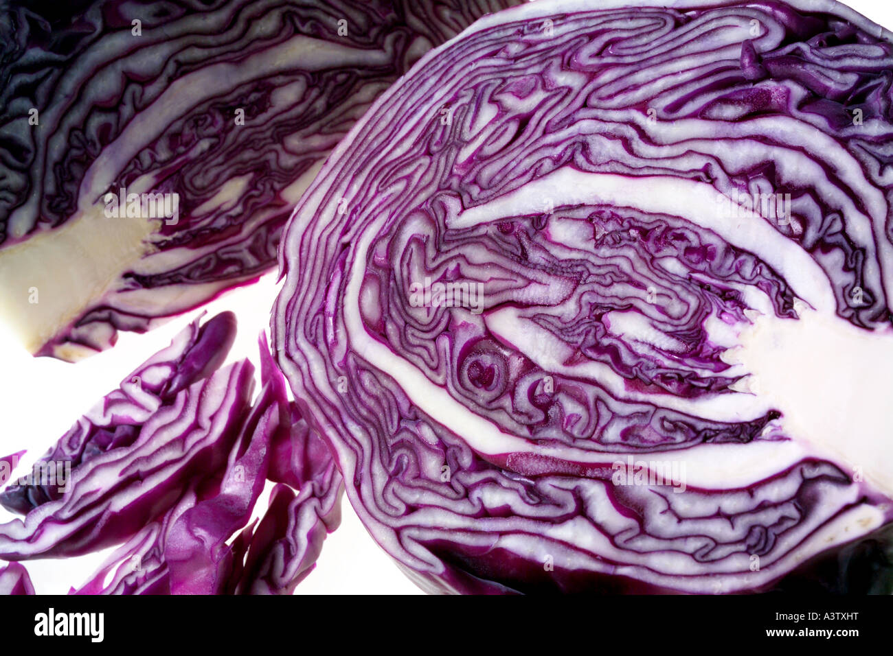 Red Cabbage cut in half Stock Photo - Alamy