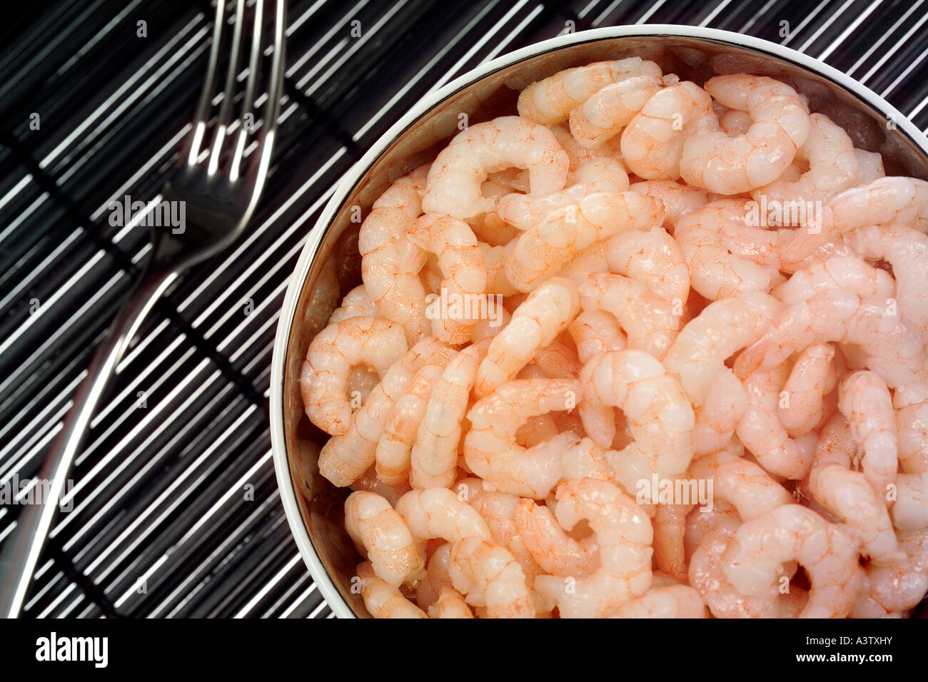 Chinese Prawns Cooked and peeled with fork Stock Photo - Alamy