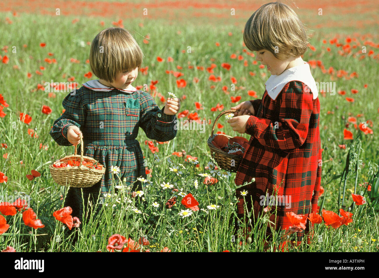 Two little girls in country Stock Photo - Alamy