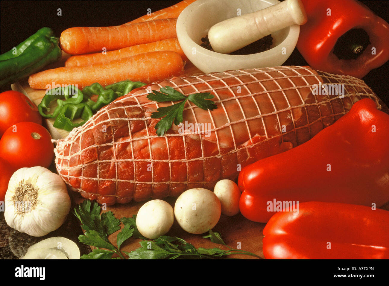 Meat and vegetables Stock Photo - Alamy