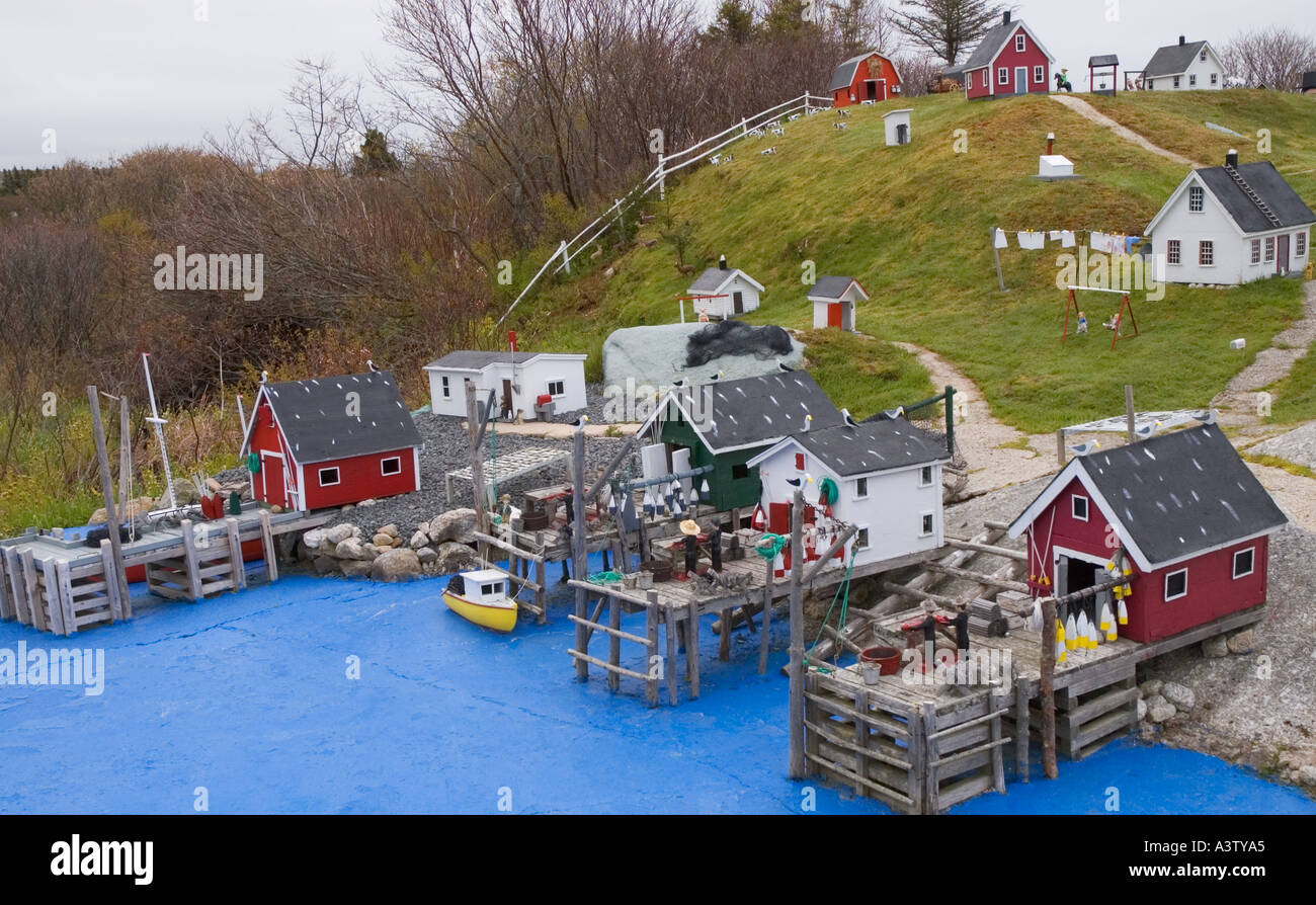 Canada Nova Scotia model fishing village in front yard of private ...