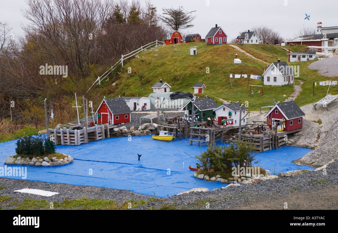 Canada Nova Scotia model fishing village in front yard of private ...