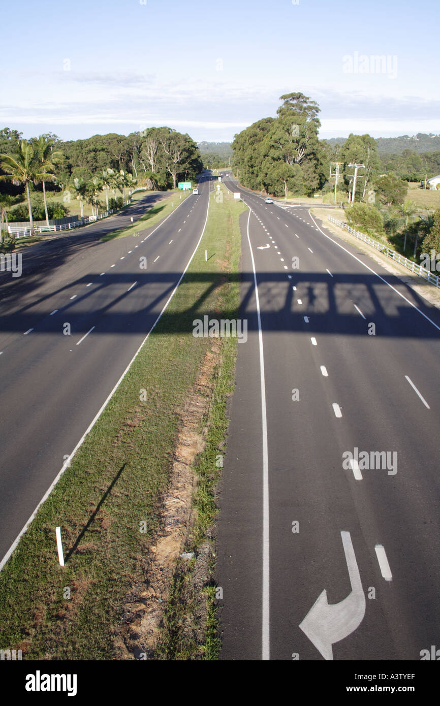 A STRETCH OF FOUR LANE HIGHWAY TAKEN FROM A BRIDGE Stock Photo - Alamy