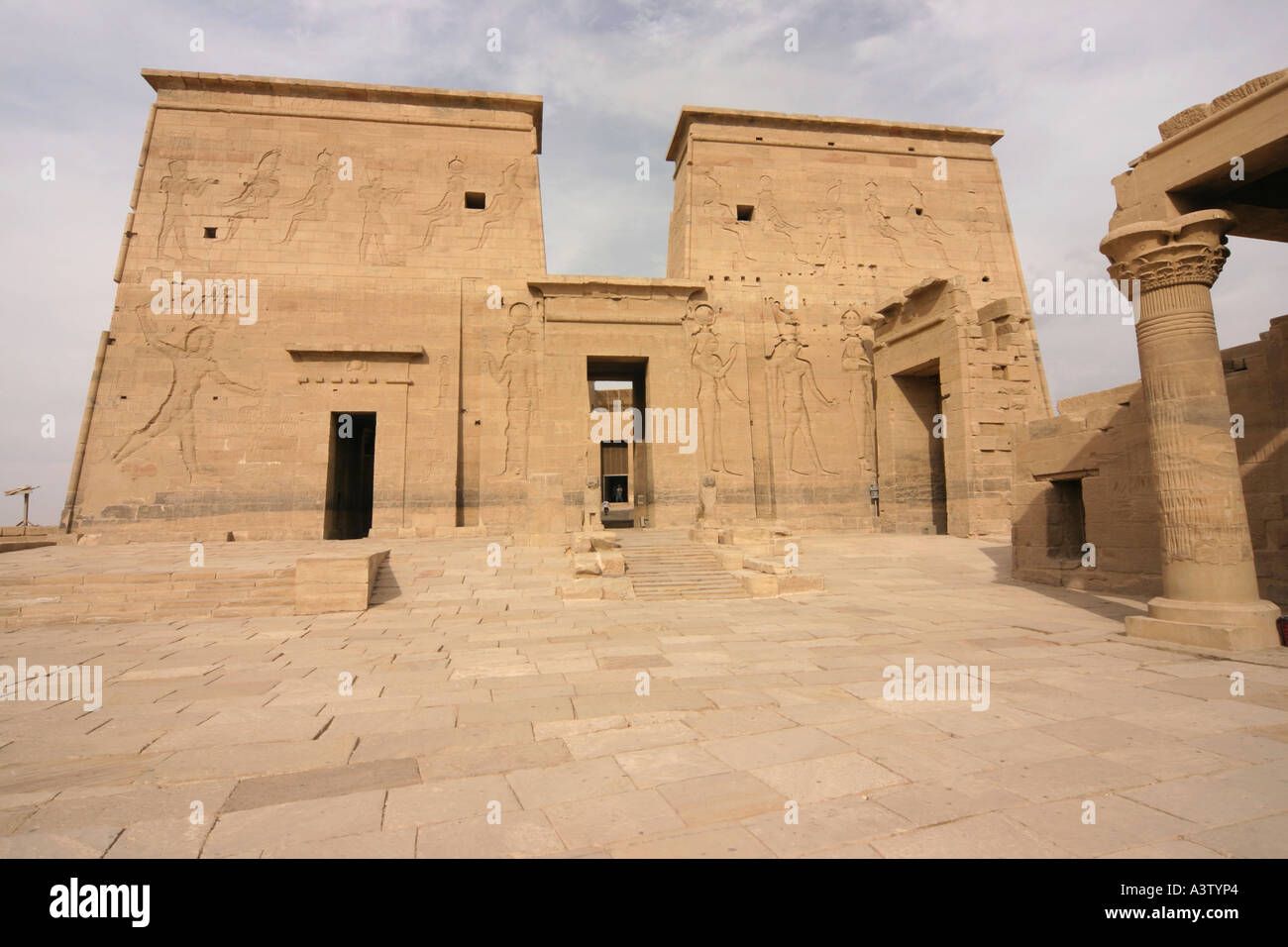 First pylon of Isis Temple, UNESCO World Heritage Site, Philae Island ...