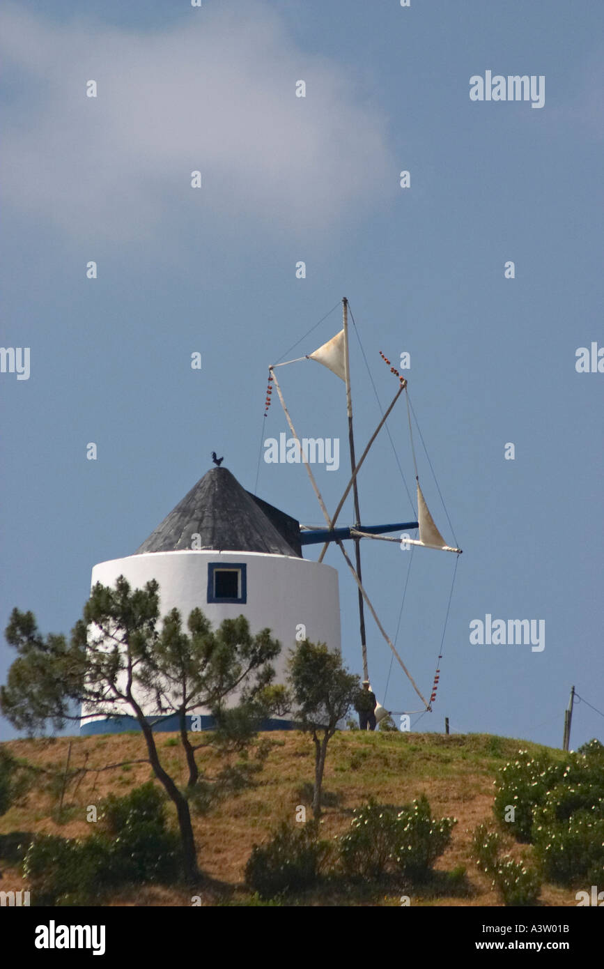 windmill on hill Stock Photo - Alamy