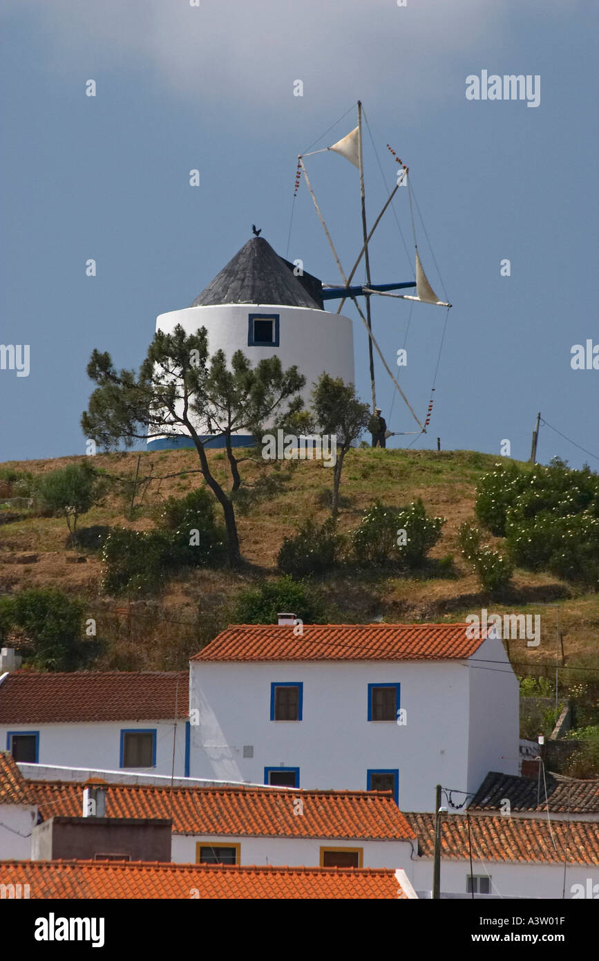 windmill on hill Stock Photo - Alamy
