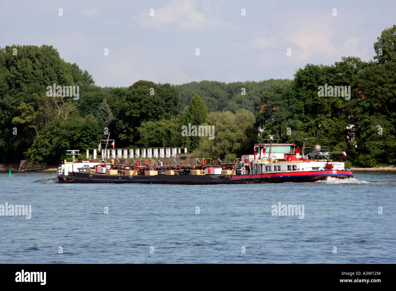 Freighter on river Rhine Stock Photo - Alamy