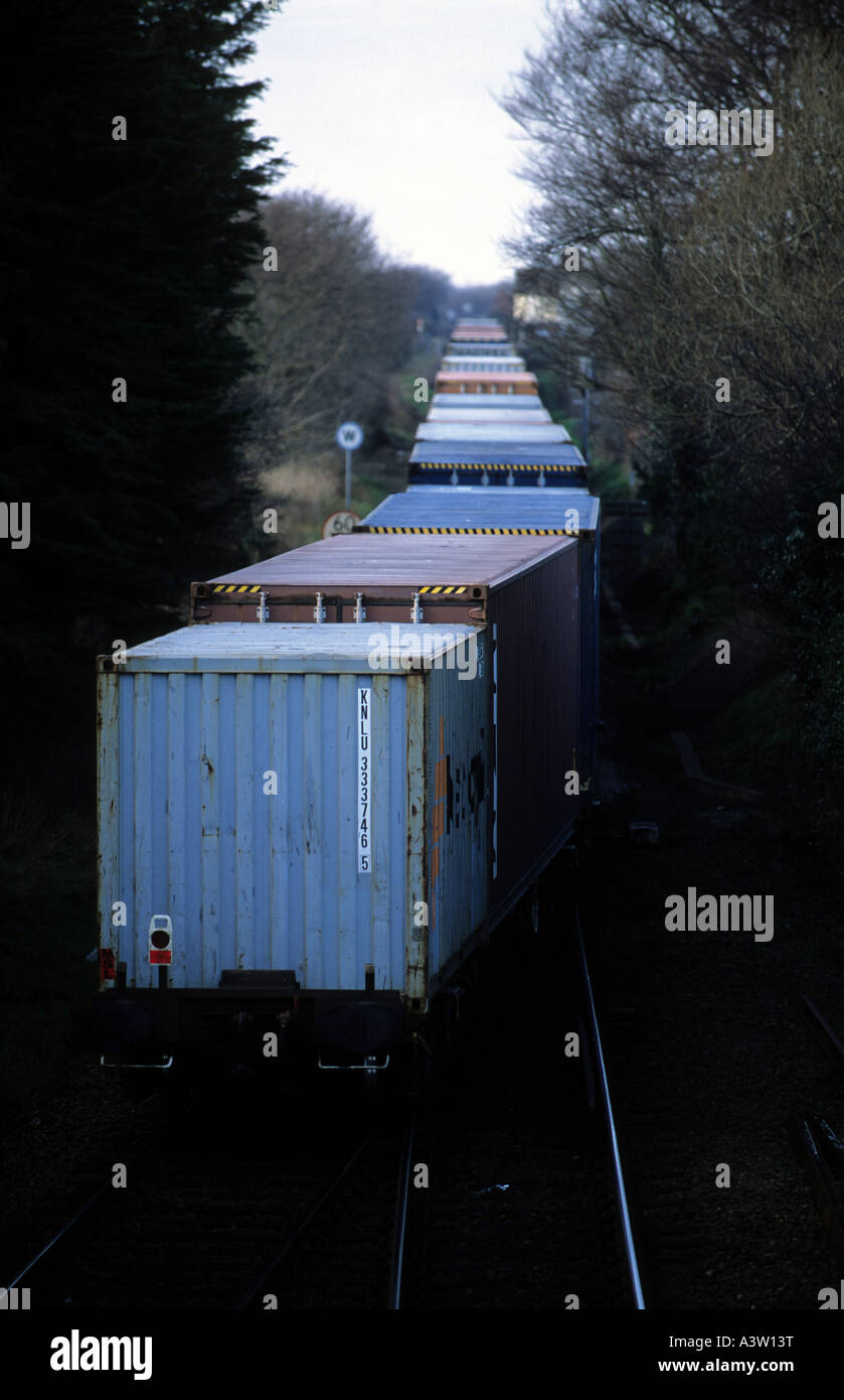 Freightliner container train on the brach line between Ipswich and the ...