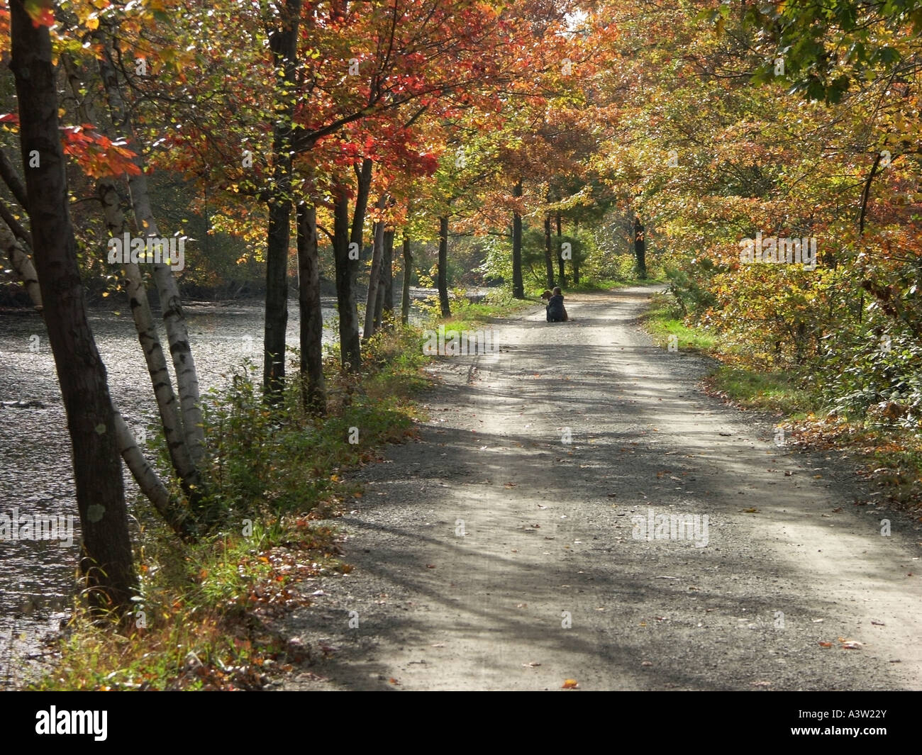 Fall Walk along the Lehigh River Canal Stock Photo - Alamy