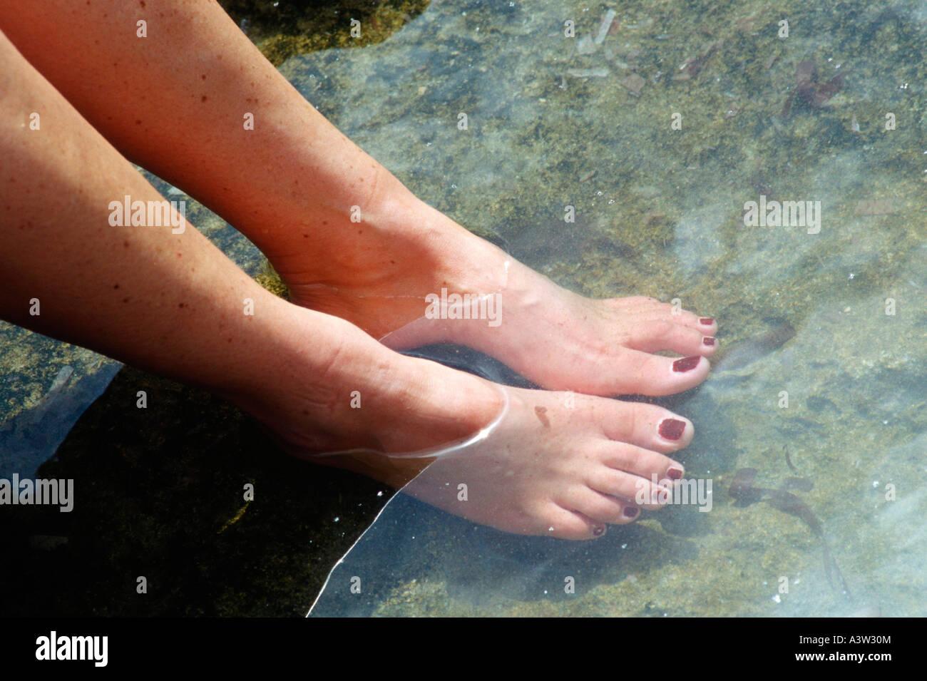 Feet in water Stock Photo - Alamy
