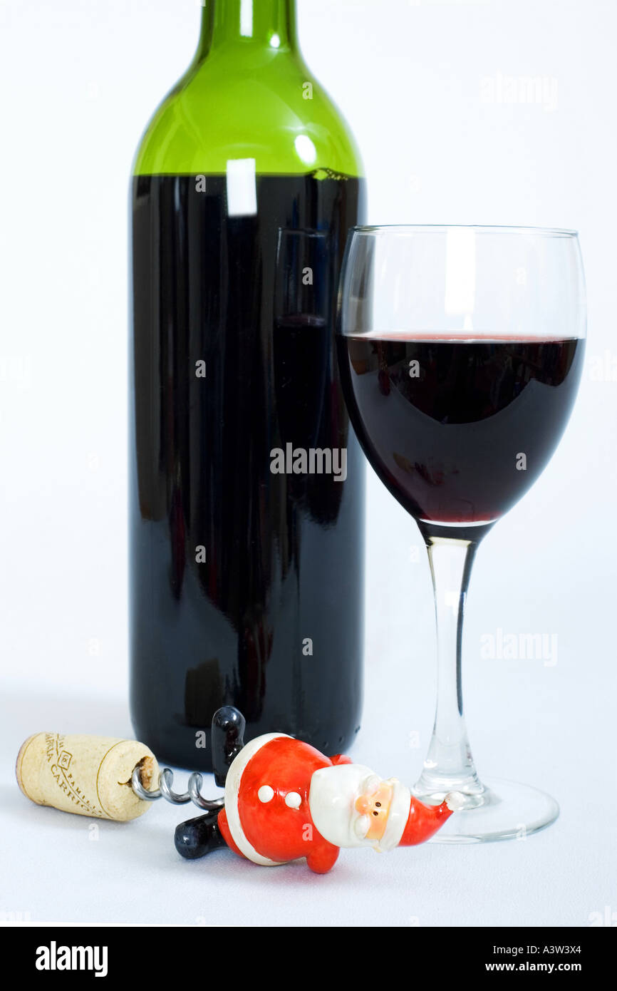 Wine glass wine bottle santa claus hi-res stock photography and images ...