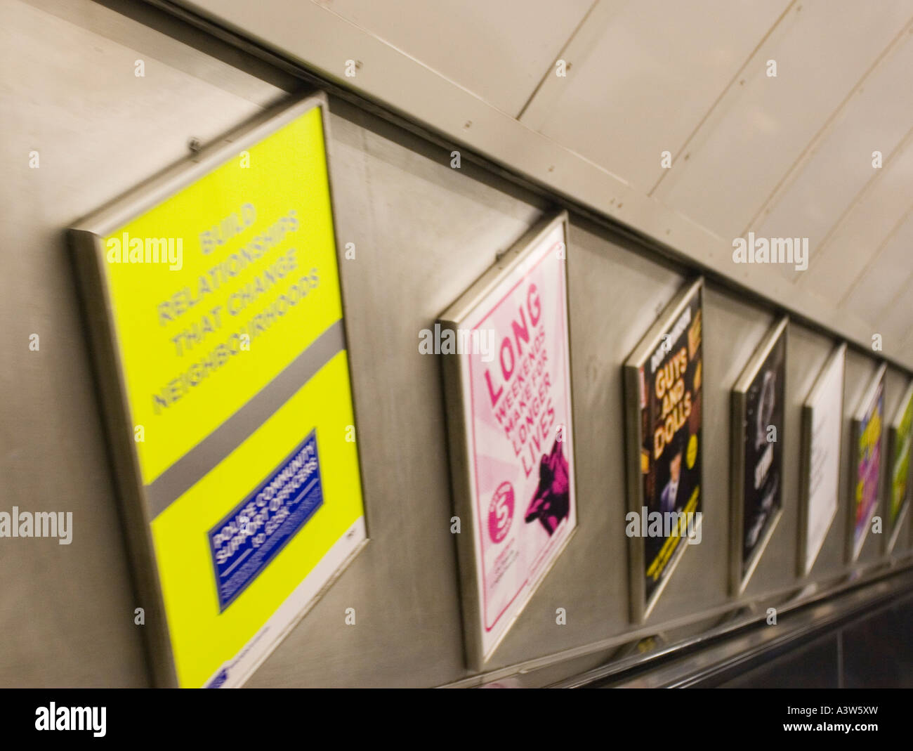 London underground escalator posters hi-res stock photography and ...