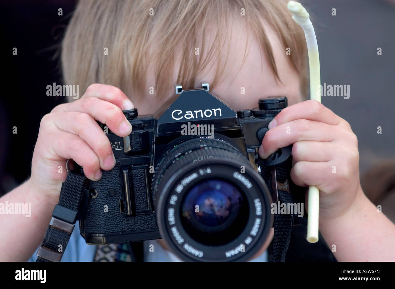 Little Boy Taking Picture Stock Photo - Alamy