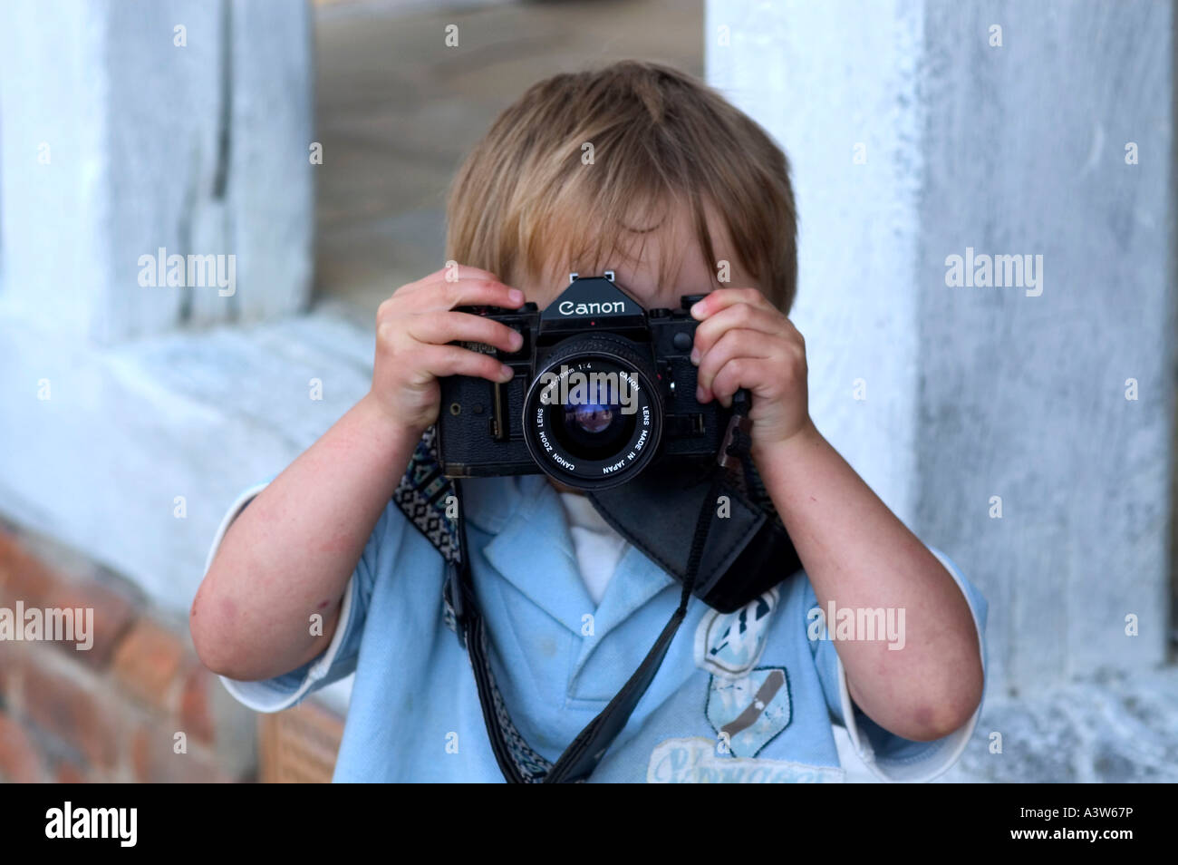 Little Boy Taking Picture Stock Photo - Alamy