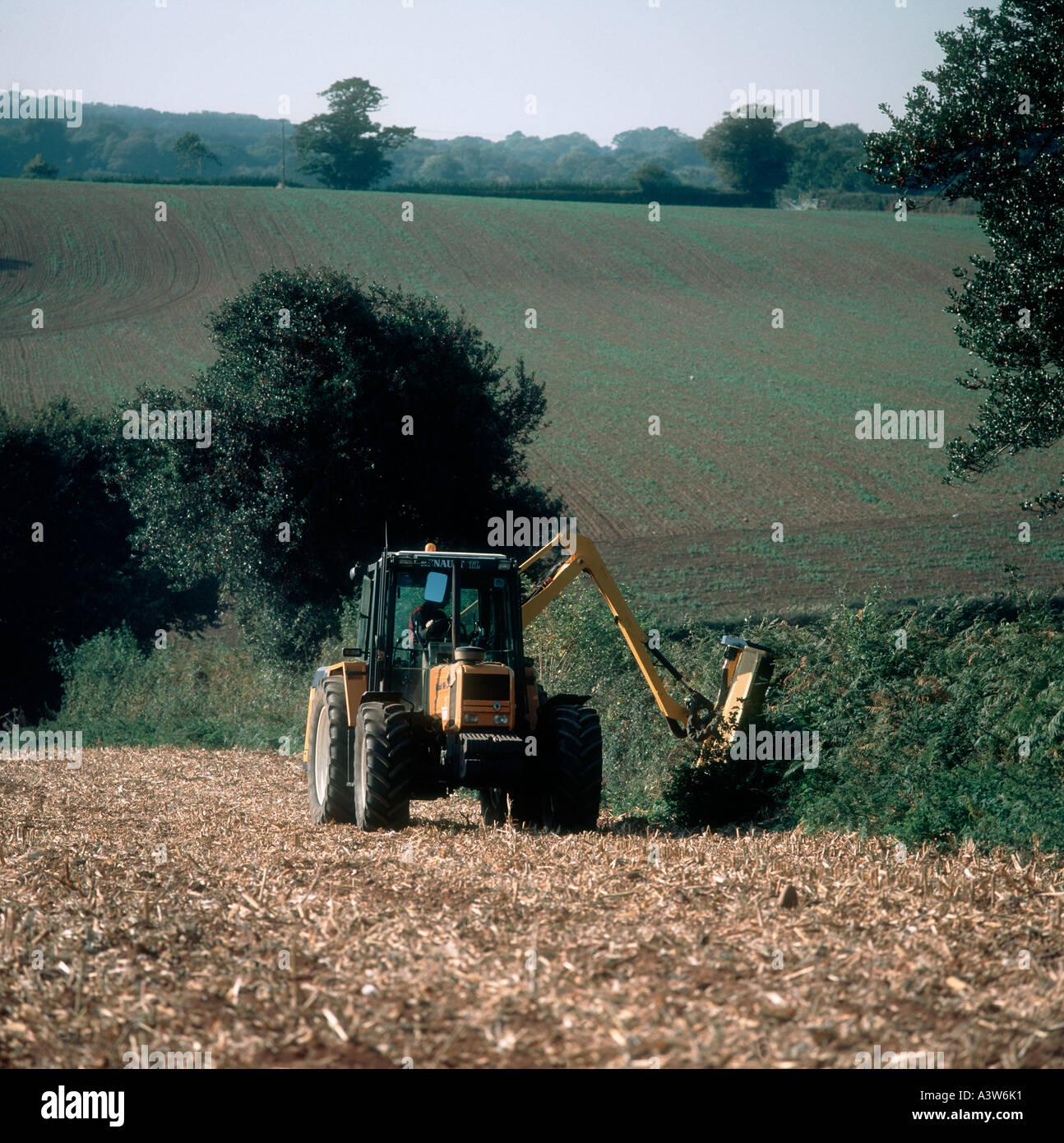 Hedge cut tractor flail hi-res stock photography and images - Alamy