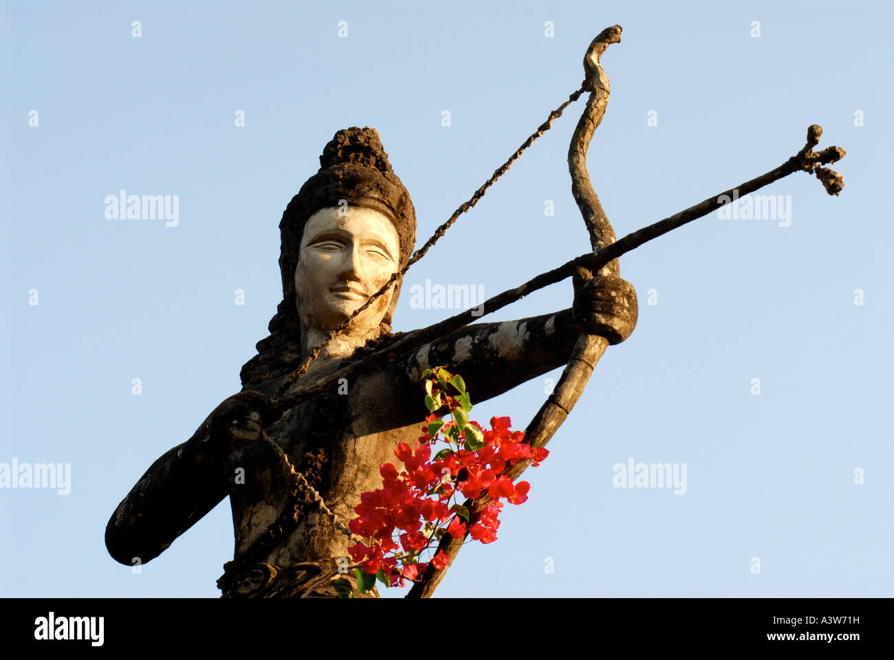 Sculpture of an archer, Xieng Kuan Buddha Park, Vientiane, Laos Stock ...