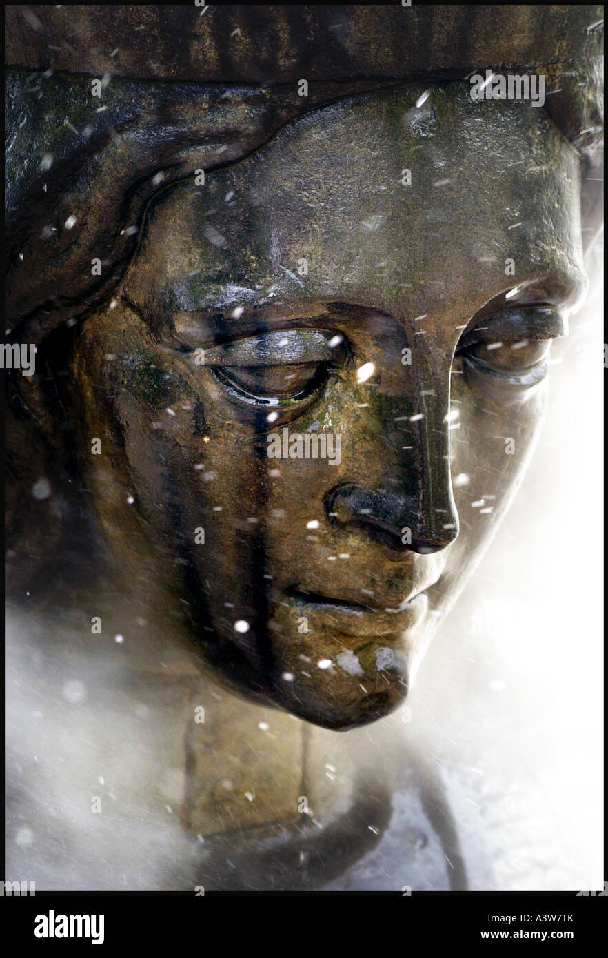 Head of statue, angle of mercy Stock Photo - Alamy