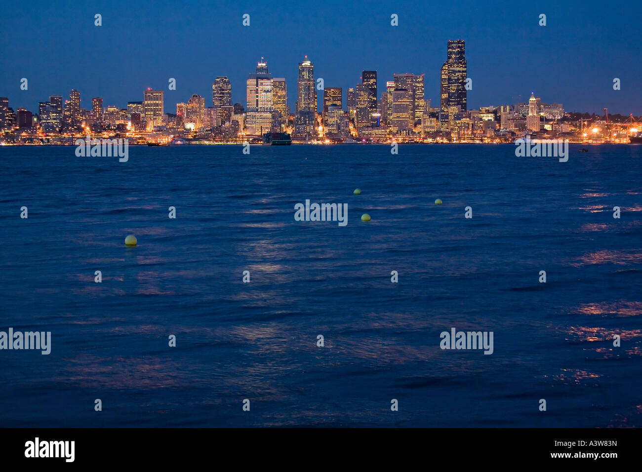 Skyline from across Puget Sound Seattle USA Stock Photo - Alamy